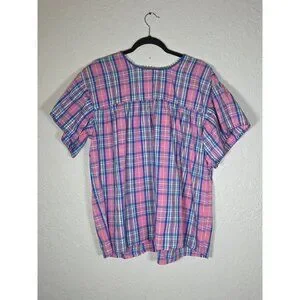 Layerz Clothing | Tops | Layerz Clothing Short Sleeve Plaid Boho Blue ...